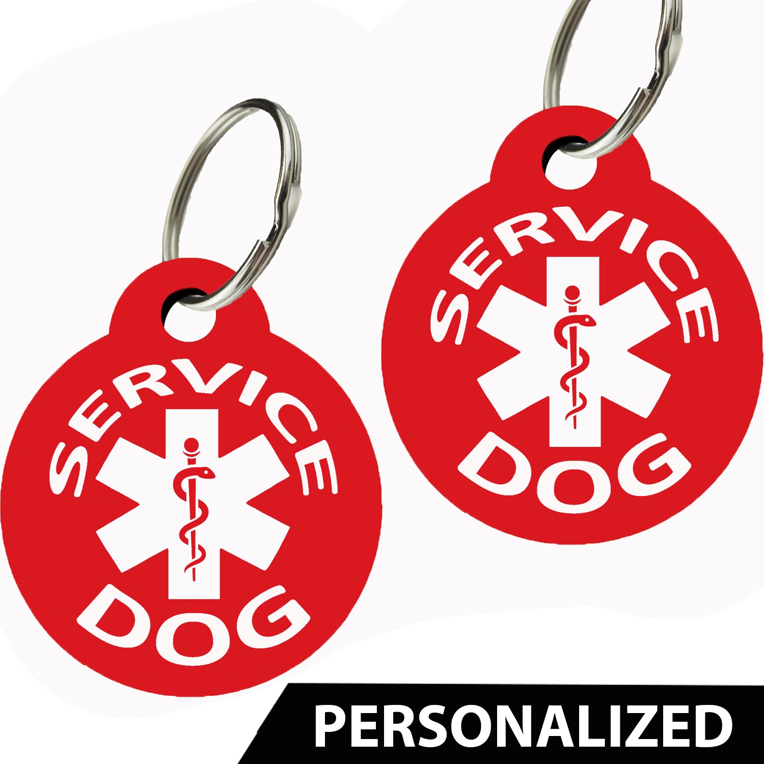 Service Dog Pet Tags Personalized (Round) (Set of 2) - My Store
